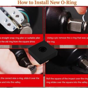 (10+10Sets) 1/2” and 3/8" Impact Retaining Ring Clip Friction Ring with O-Ring for Milwaukee Electric/Pneumatic Type Impact Wrench, Retainer Ring Anvil Install Tool Included