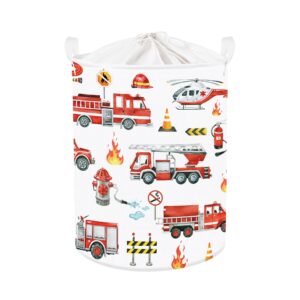 clastyle large red fire engine kid laundry hamper for boy collapsible dog clothes toy storage basket with lid for nursery