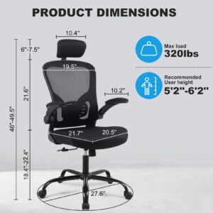 10 Pack Ergonomic Office Desk Chair- Mesh Home Office Desk Chairs with Lumbar Support & 3D Adjustable Armrests (10 Pack)