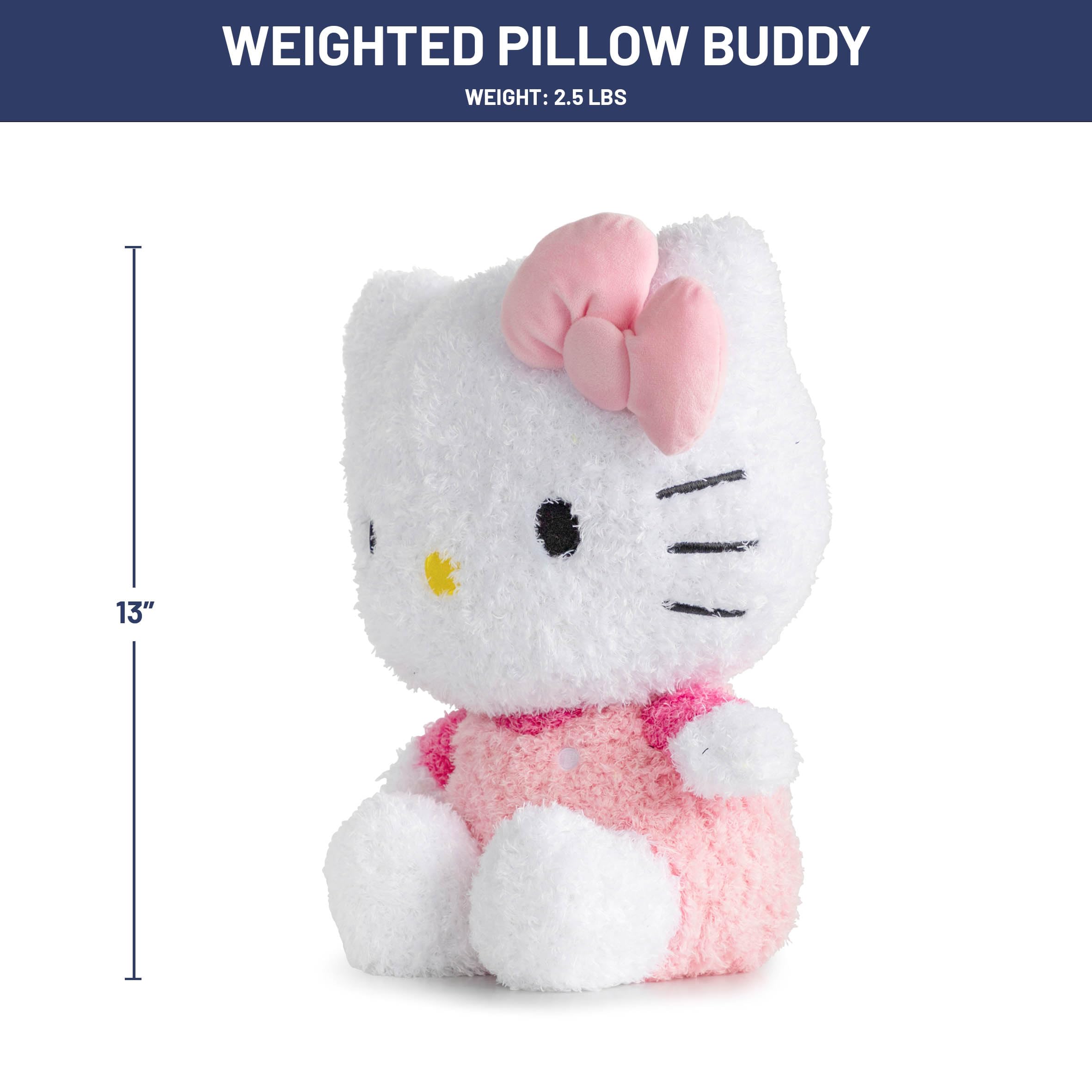 Weighted Hello Kitty Fuzzy Plush Pillow Buddy - 2.5 lbs Super Soft Stuffed Pillow, 13 inches