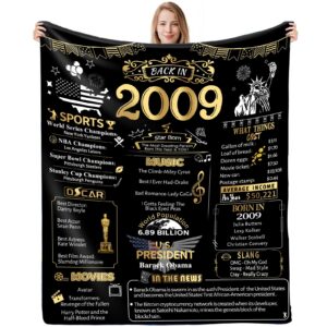 15th birthday gifts for girls and boys, soft comfortable throw blanket, birthday decorations for daughter son grandson granddaughter, 15 year old birthday decorations blanket 60"x50", back in 2009