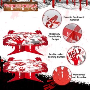 Sliner 5 PCS Halloween Party Decorations Bloody Cupcake Stand Bloody Handprint Cupcake Holder Halloween Bloody Cake Holder Halloween Theme Dessert Stand for Dessert Cupcake Birthday Party Supplies