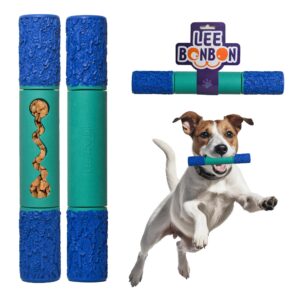 lee bonbon interactive & durable dog chew toys for aggressive small medium large dog-indestructible dog stick toy dog chew toy (blue & green)