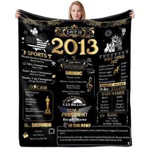 11th birthday gifts for girls and boys, soft comfortable throw blanket, birthday decorations for daughter son grandson granddaughter, 11 year old birthday decorations blanket 60"x50", back in 2013