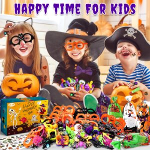 176PCS Halloween Party Favors for Kids, Halloween Glasses Gift Bags Goodies for Boys Girls Halloween Bulk Fillers Bags Halloween Treats Non-Candy School Classroom Prizes Halloween Gifts Trick or Treat