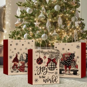 Horaldaily 24 Christmas Gift Paper Bags Bulk with handles Wrapping, Christmas Trees Santa Snowman Truck Deer Ball Ornaments Xmas Holiday Presents(24 Large)