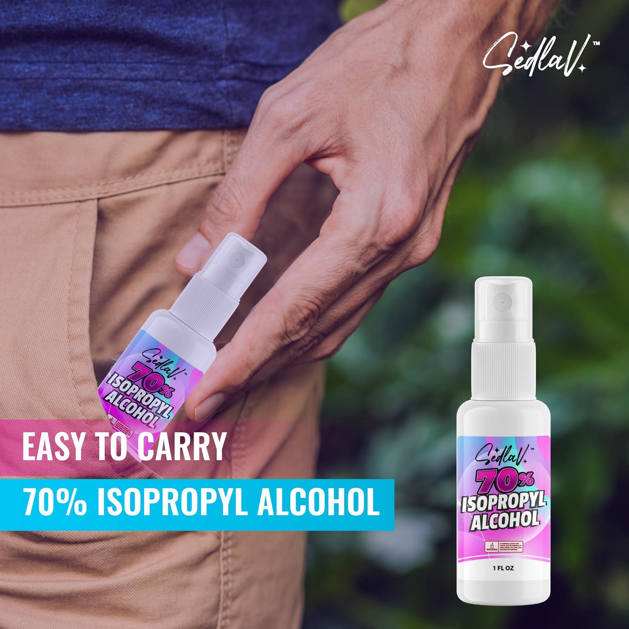 SEDLAV Isopropyl Alcohol 70% Spray Bottle, 70% Isopropyl Alcohol Sprayer, Isopropyl Alcohol Spray Bottles Small, Isopropyl Alcohol 70 Percent Small Bottle, Isopropyl Alcohol Travel Size (1)