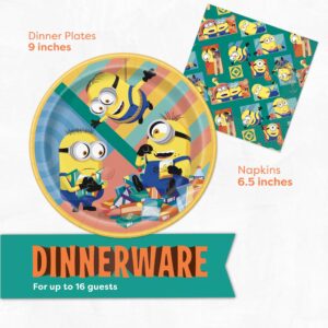 Unique Minions Birthday Party Decorations | Tablecover, Plates and Napkins for 16 | Minion Birthday Party Decorations | Officially Licensed