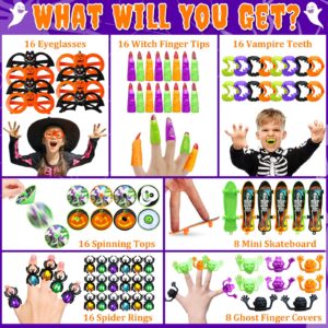 176PCS Halloween Party Favors for Kids, Halloween Glasses Gift Bags Goodies for Boys Girls Halloween Bulk Fillers Bags Halloween Treats Non-Candy School Classroom Prizes Halloween Gifts Trick or Treat