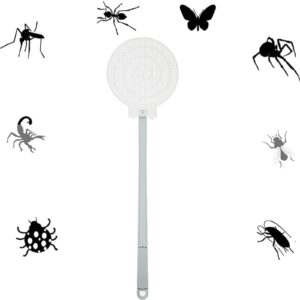 generic 𝑓𝑙𝑦 swatter,swatter for indoors,summer mesh long-handled manual swatter for adult thickened candy-shaped plastic swatter (c)