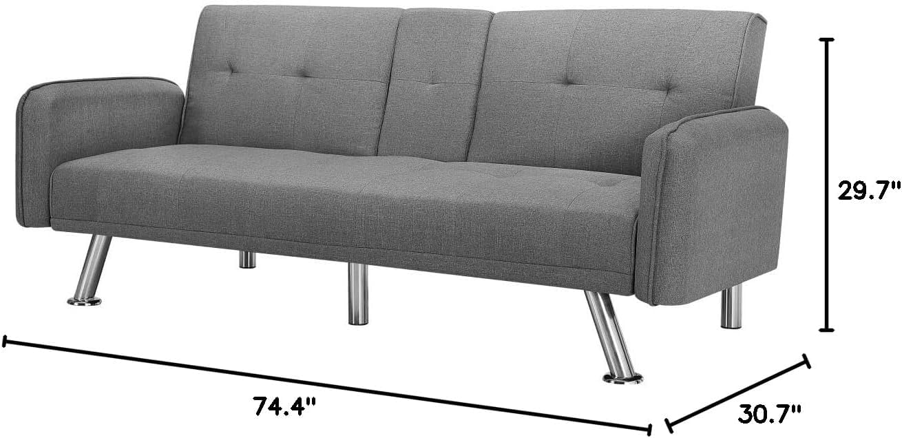 HHOK Futon Sofa Bed Living Room Furniture Sets Modern Convertible Folding Lounge Couch Loveseat Daybed Upholstered Sofá for Bedroom Apartment,Home Office