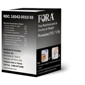 FORA Premium V10/V30/G30 Blood Glucose Test Strips (50count/Vial)