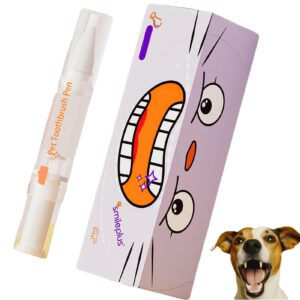 lulafaya pets toothbrush pen, pet oral repair gel for dogs cats teeth cleaning pen, natural plant substance tartar remover for whitening & repairing pets' teeth