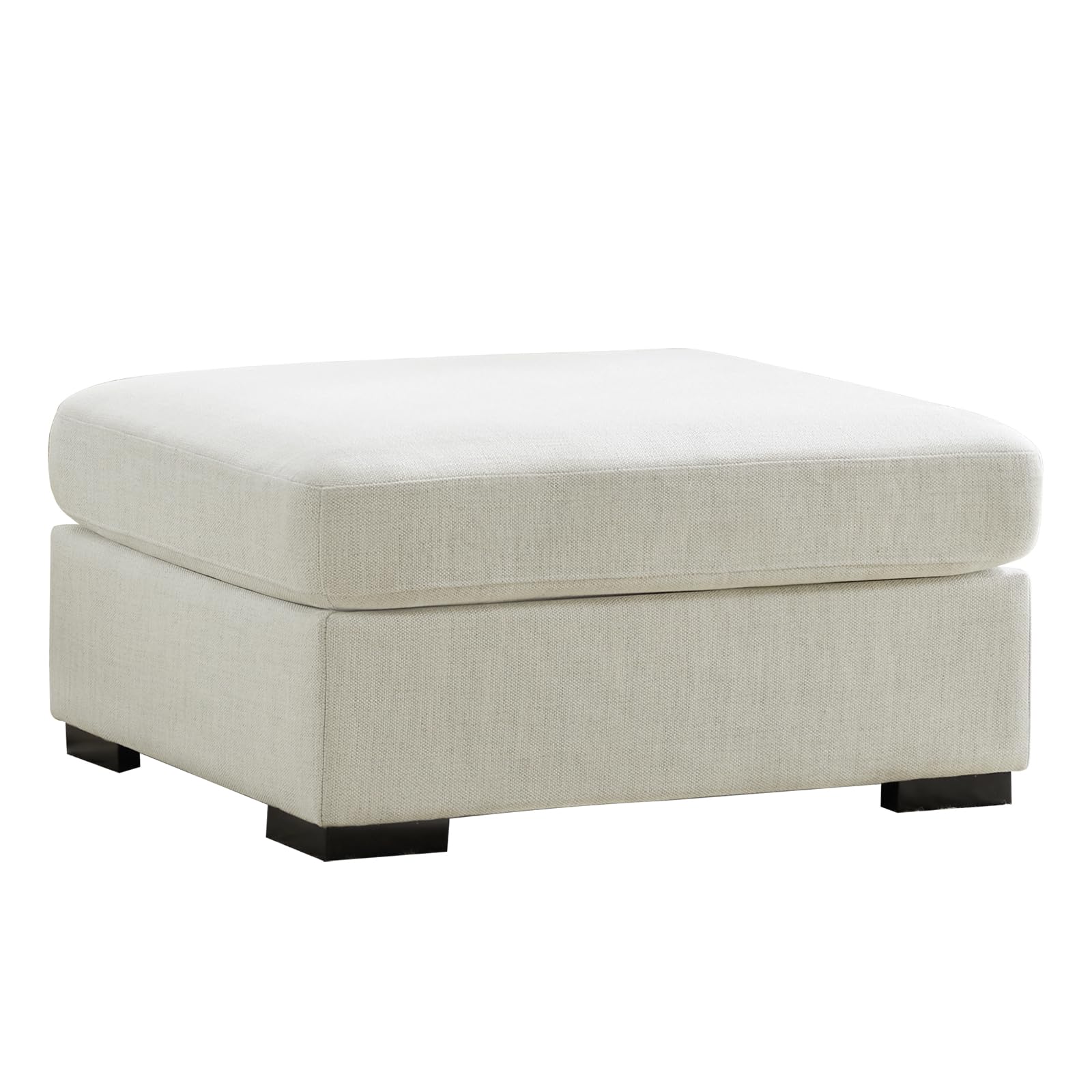 ABCASA Ottoman Module for Modular Sectional Sofa Couch, Large Square Footrest,Ivory