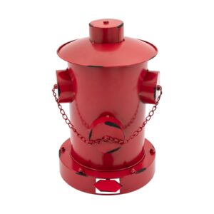 quemarque fire hydrant trash can, red retro creative garbage can with inner bucket large capacity wrought iron pedal trash can outdoor waste bins for park garden kitchen garbage