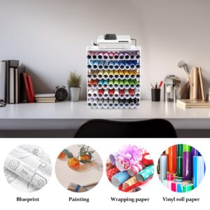 CELSOL Vinyl Roll Holder, Countertop Cabinet Vinyl Roll Storage Organizer, Holds Over 60 Vinyl Rolls, Dust-Reduced, Stable and Durable, Superior Protection, Ideal for Craft Room Organization