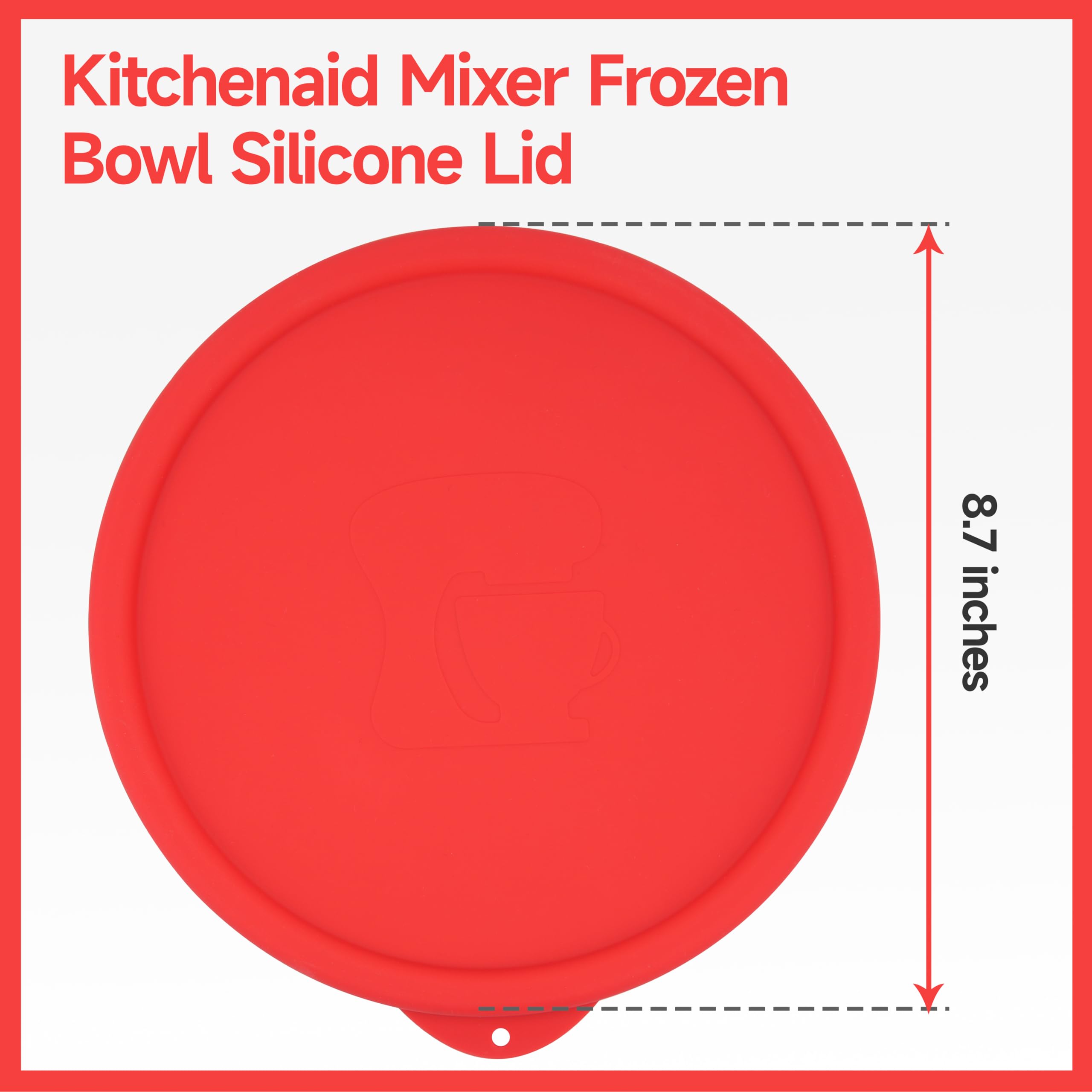 LUVCOSY Silicone Lid Compatible with Kitchenaid 2-quart Ice Cream Mixer Bowl, Silicone Bowl Covers for Kitchenaid Freezer Bowl, for Kitchenaid Accessory, Dishwasher Freezer Safe (Bowl Not Included)