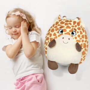 GAGAKU 12 inches Giraffe Plush Pillow Toy, Squishy Giraffe Stuffed Animal Cute Plushie Pillow Huggable Toy, Kawaii Soft Cushion for Girl Kid Children's Day Birthdays Christmas