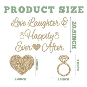 Bridal Shower Decorations,Bridal Shower Decorations Sage Green Includes Love Laughter Happily Ever After Decorations Paper Flower Ball for Wedding Bachelorette Party Decorations