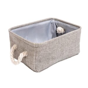 lufofox storage basket for organizing,grey small storage basket for shelves closet nursery, decorative fabric basket for toy, 11.61''*8.87'*5.12'' ,small