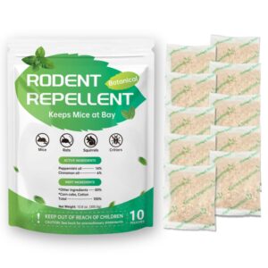 natshield rodent repellent (pack of 10), strength natural mice repellent pouches, botanical pest control indoor, cinnamon/peppermint oil to repel mice and rats in shed/attic/cabin/rv/boat/garage