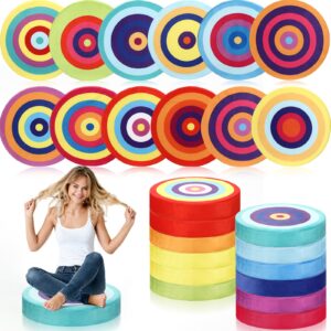 glikceil 12 pcs round floor pillows for kids carpet circles floor cushions for classroom 15.35'' rainbow circle flexible seating cushions supplies group activity marker for kindergarten playroom