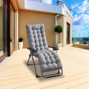 KOCASO Outdoor Lounge Chair Cushions - 67x22x3in Lounger Cushions for Indoor Outdoor Furniture，Comfortable & Breathable - Ideal for Chaise Recliner Sofa Mat Deck Chair Cushion，Grey