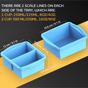 ZIP STANDING Silicone Freezer Trays with Lids, Set of 4 - with 1cup and 2 cup Silicone Freezer Molds for freezing soups, sauces and individual microwave safe