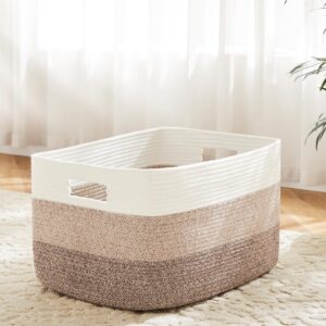 artfeel blanket basket,rectangle woven baskets for storage,65l laundry basket for decorative nursery blanket,toys,dirty clothes and magazine in shelves,baby room,and living room