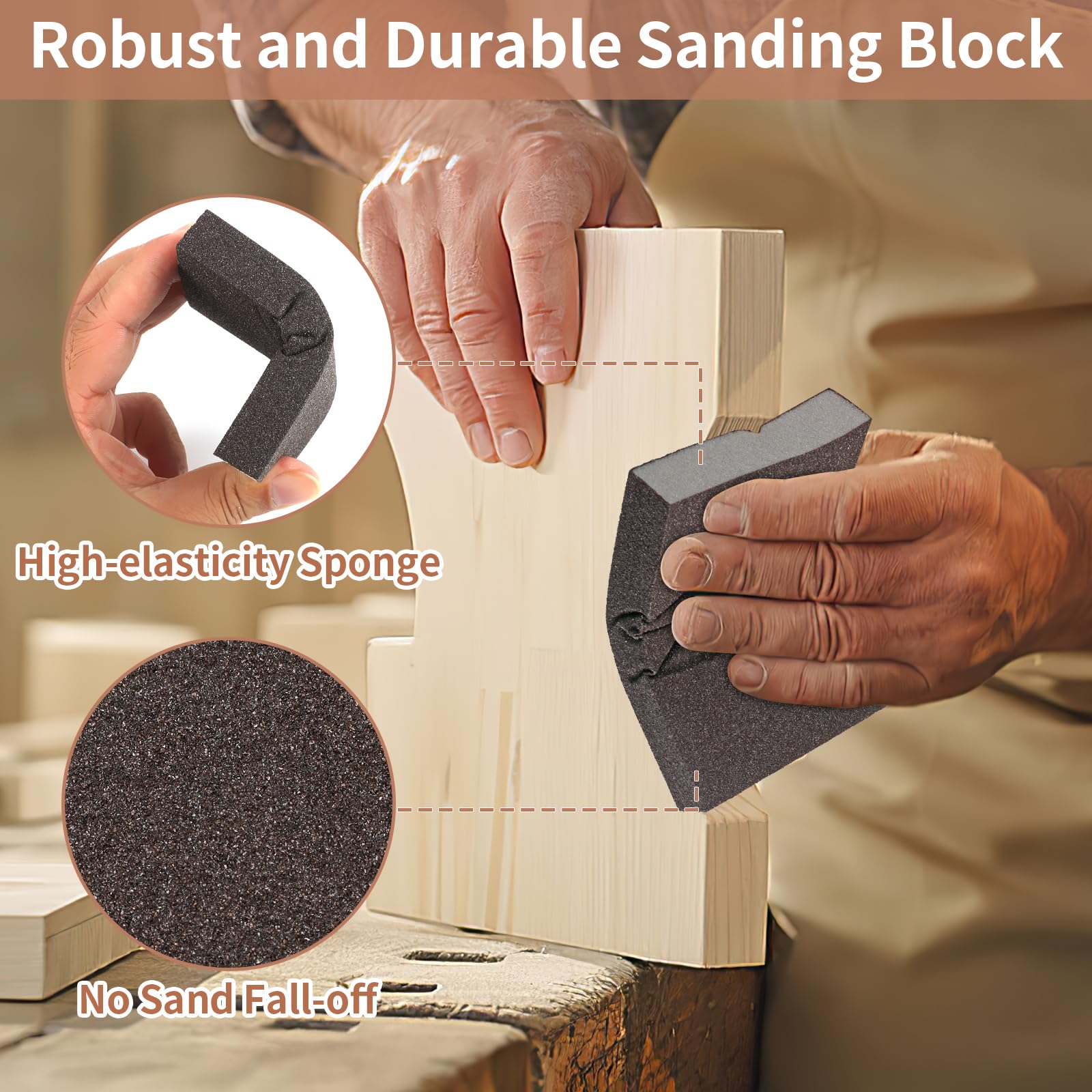 8 Pack Sanding Sponge, Sanding Blocks 60/80/120/220 Grit Assortment, Sand Paper for Wood Furniture, Sander Pads, Washable and Reusable Sandpaper for Drywall Metal Glasses Repair