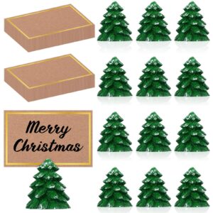 watersay 12 pcs christmas tree place card holders with 24 pcs seating cards table number holders place cards for christmas party wedding anniversary birthday decorations