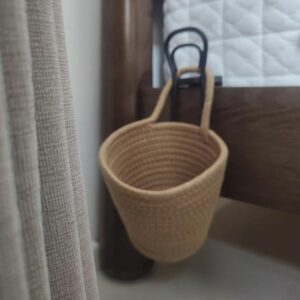 Generic Handmade Woven Oval Basket Set of 4, Cotton Rope, Hanging and Floor Decorative Basket, Home Decor