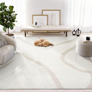 abani nomad cream & beige area rug 5' x 8' for living room, bedroom - chic abstract pattern - durable & easy to clean