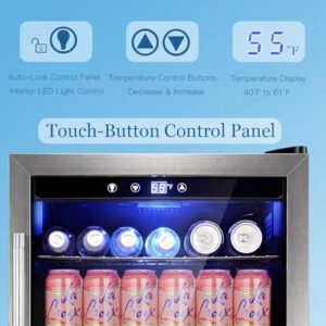 Antarctic Star Beverage 4.4Cu.Ft Refrigerator Cooler -145 Can Mini Fridge Glass Door for Soda Beer or Wine, Small Drink Dispenser, for Home Office or Bar.