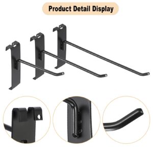 Sumnacon Gridwall Hooks 30 Pcs 4/6/8 Inch Hooks for Grid Wall Panel Notch Grid Wall Hanging Hooks Sturdy Metal Display Hooks for Grid Wall for Craft Show Retail Home Garage Dispaly,Black