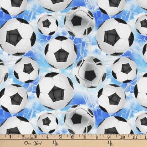 david textiles sports soccer ball goals digital cotton fabric by the yard