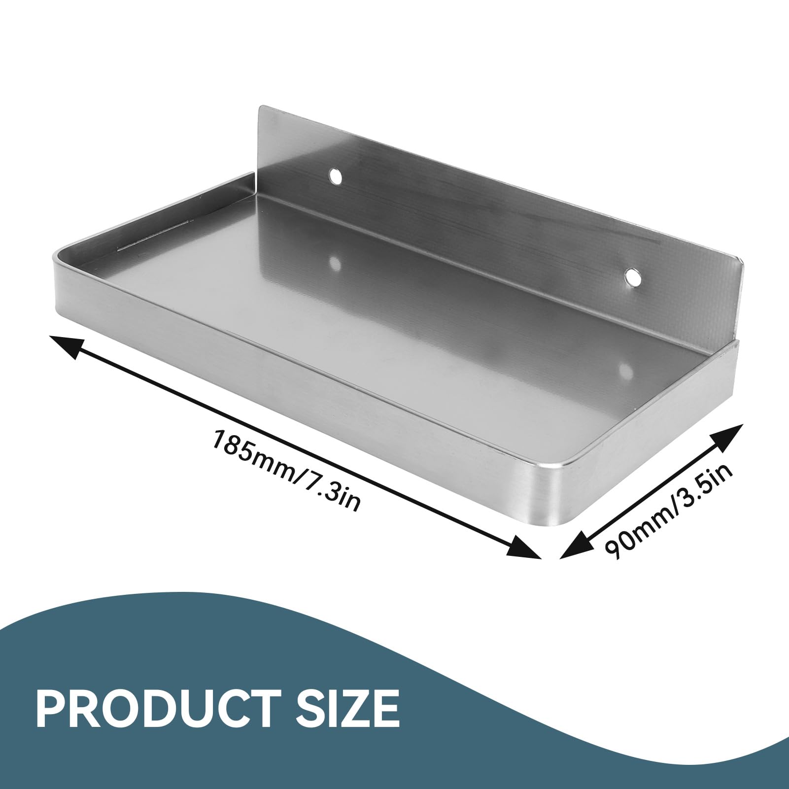 Bathroom Cell Phone Shelf, Stainless Steel Small Floating Shelf Wall Mounted Phone Shelf Holder Small Shelf for Bathroom, Small Bathroom Wall Shelf, Mini Wall Shelf for Collectibles, 7.3x3.5in