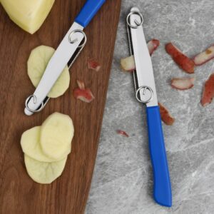 Generic Quick Slicing Knife, 2024 New 3 in 1 Multifunctional Fruit Peeling Knife with Removable Spring, Kitchen Household Sharp Stainless Steel Fruit and Vegetable Fruit Slicing Knife (1)