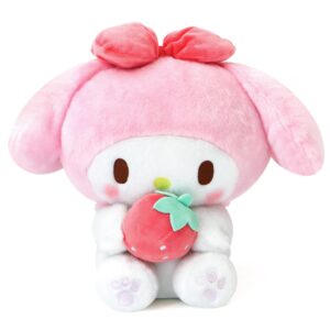 coaqac kawaii plush toys with strawberry pillow, stuffed plush doll, cartoon toys throw pillow decoration, birthday gift for kids (pink)