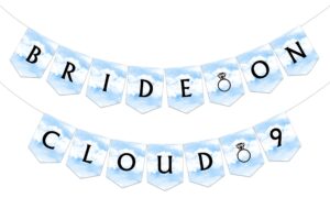 sursurprise bride on cloud 9 banner, on cloud nine bridal shower decorations, the bride is on cloud 9 bachelorette engagement wedding party supplies