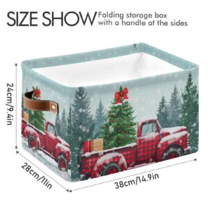 senya Christmas Storage Basket, Christmas Tree Truck Foldable Fabric Collapsible Storage Bins Organizer Bag for Storage Clothes