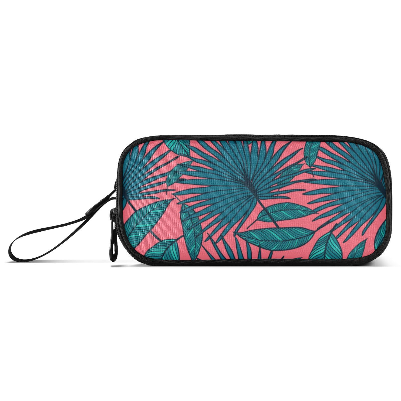 J JOYSAY Tropical Color Leaves Pencil Case Pouch Big Capacity Pencil Bags with Zipper Portable Pencil Box Large Art Bags for School Office College Travel