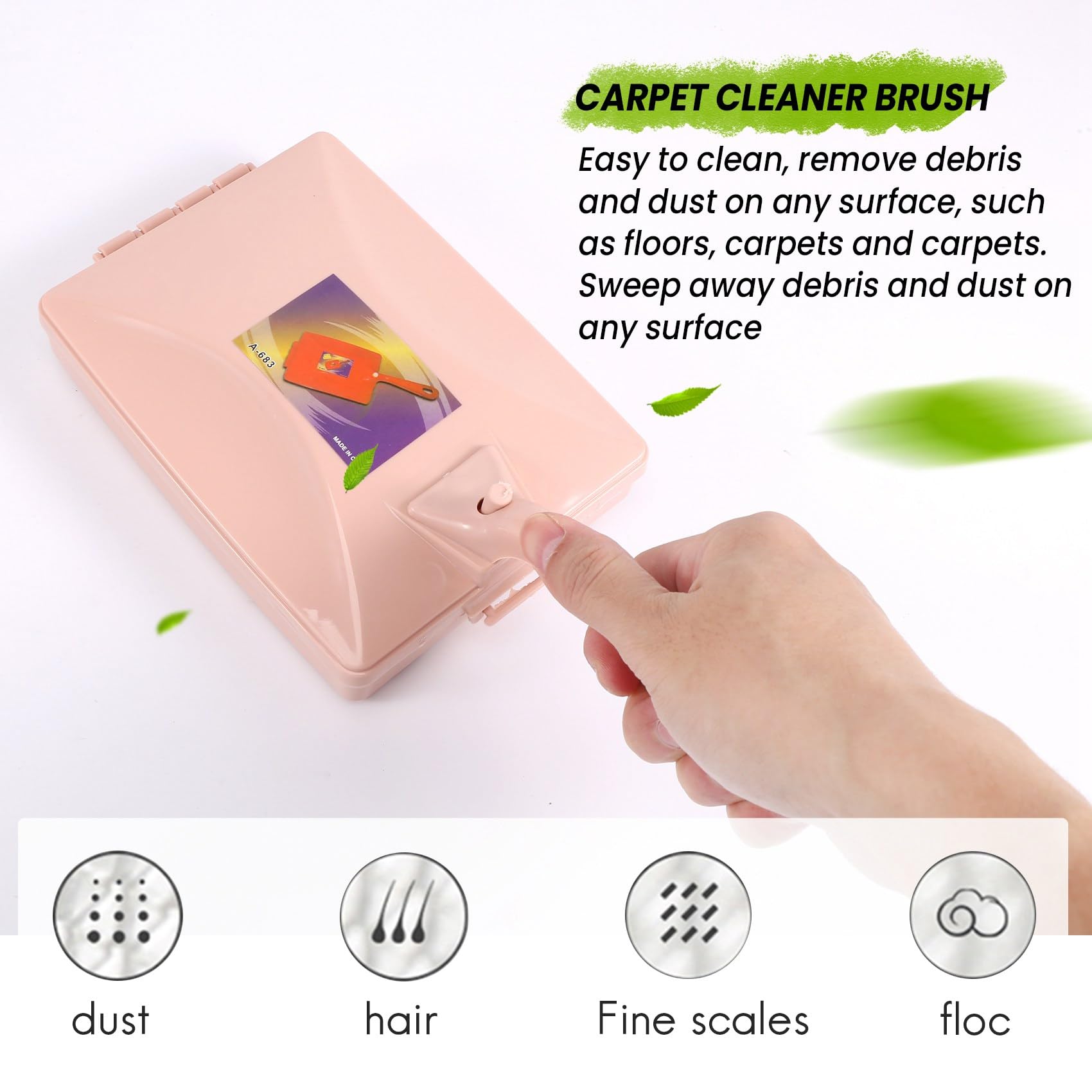 Beuiouer Carpet Cleaner Brush Sweeper Dirt Handheld Sofa Bed Pet Hair Debris Dirt Fur Roller Brush Household Cleaning Tool