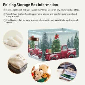 senya Christmas Storage Basket, Christmas Tree Truck Foldable Fabric Collapsible Storage Bins Organizer Bag for Storage Clothes