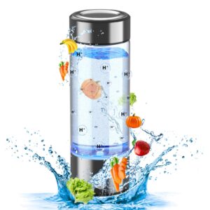 hydrogen water bottle, portable hydrogen water bottle, rechargeable hydrogen water bottle generator with bottom lights, 3-min fast electrolysis, ideal for home, office, travel, daily drinking