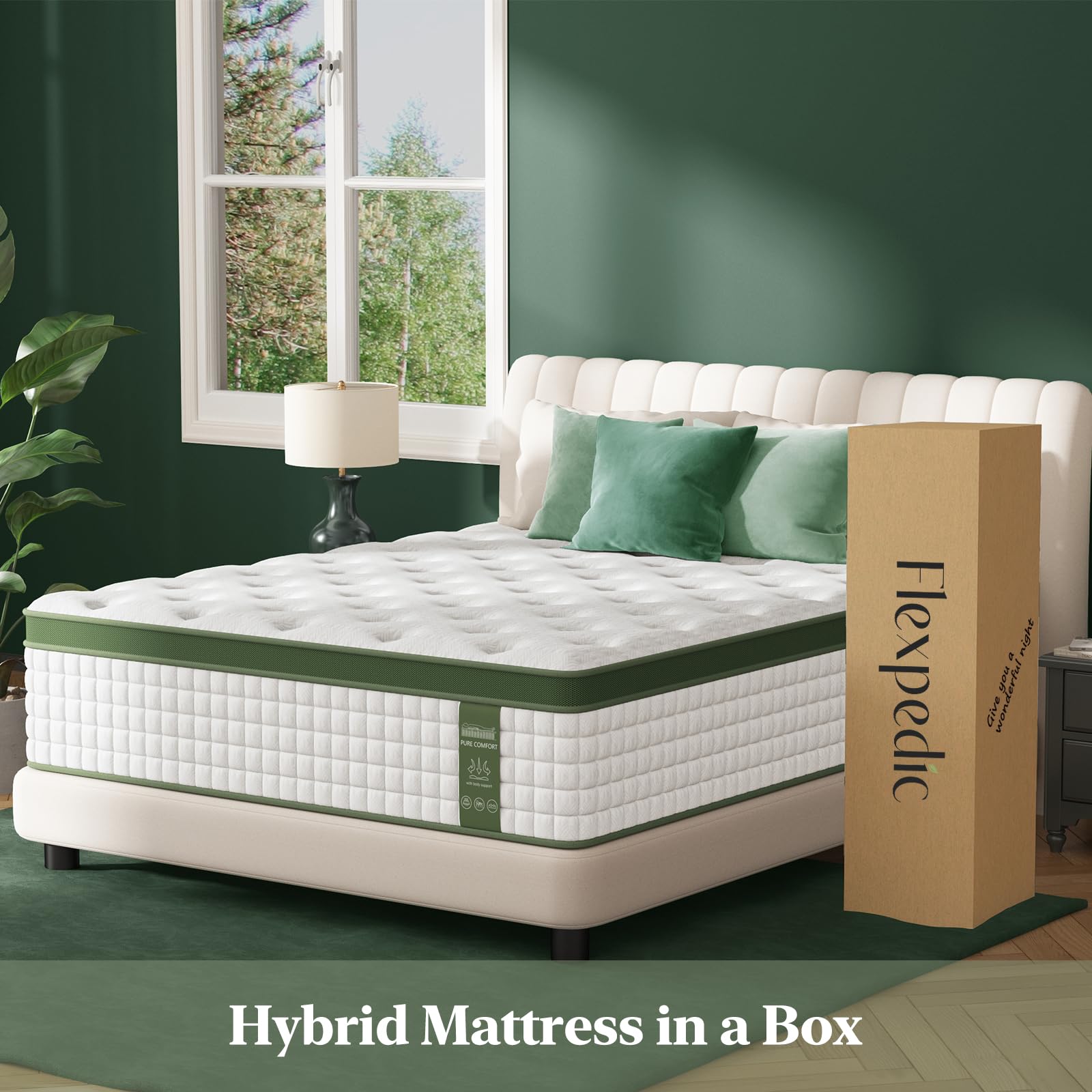 Twin Mattress, 10-Inch Luxury Hybrid Mattress, Fiberglass-Free Mattress in a Box with Gel-infused Memory Foam, Individual Pocket Spring for Motion Isolation-Edge Support,CertiPUR-US,10-Year Warranty