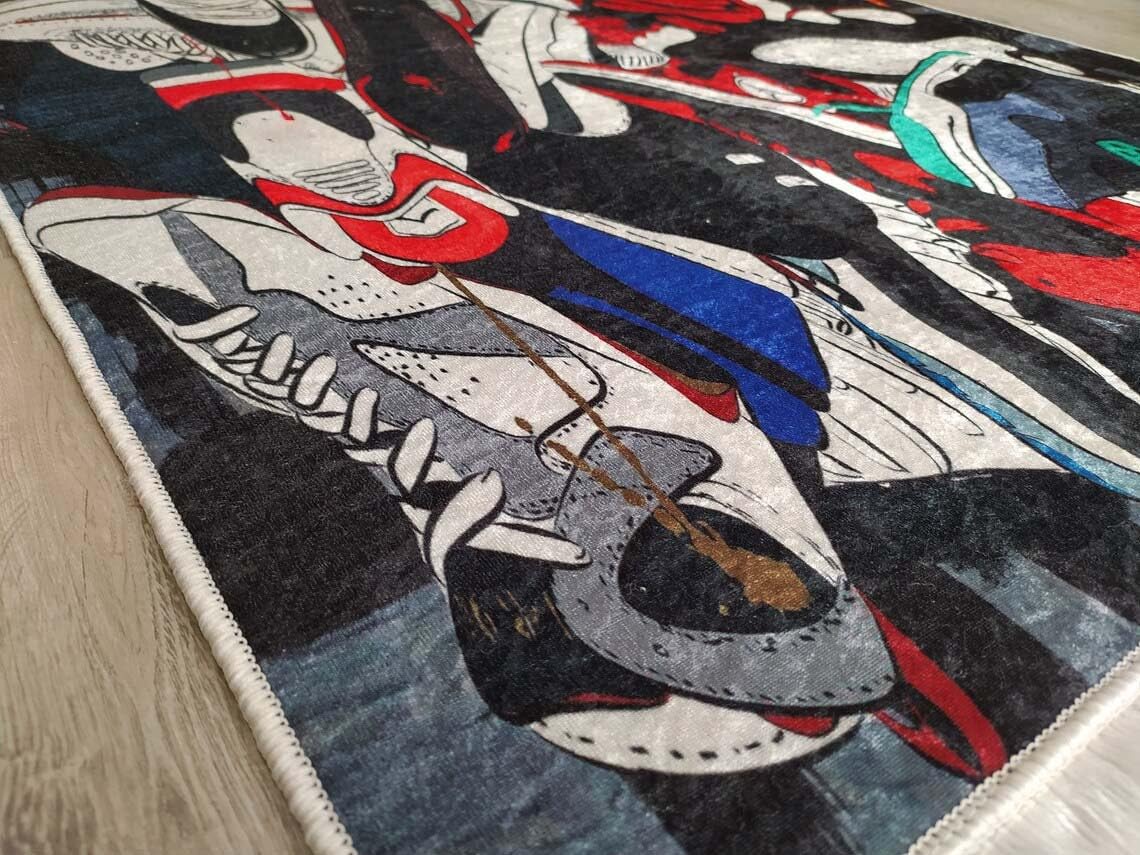 Generic Sneakers Rug, Sneakers, Shoes Rug, Street Rug, Cool Rug, Sneakers Decor Rug, Sneaker Art, Fashion Street Rug, 5.2 x 7.5 feet, Colourful