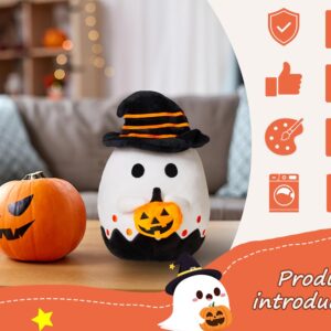 Ziyutam Halloween Ghost Pumpkin Stuffed Animal Trick or Treat 9.4" Halloween Plushies Ghost Plush Toys Halloween Ghost Pillow Gifts for Boys Girls Spooky Indoor Outdoor Home Party Decorations