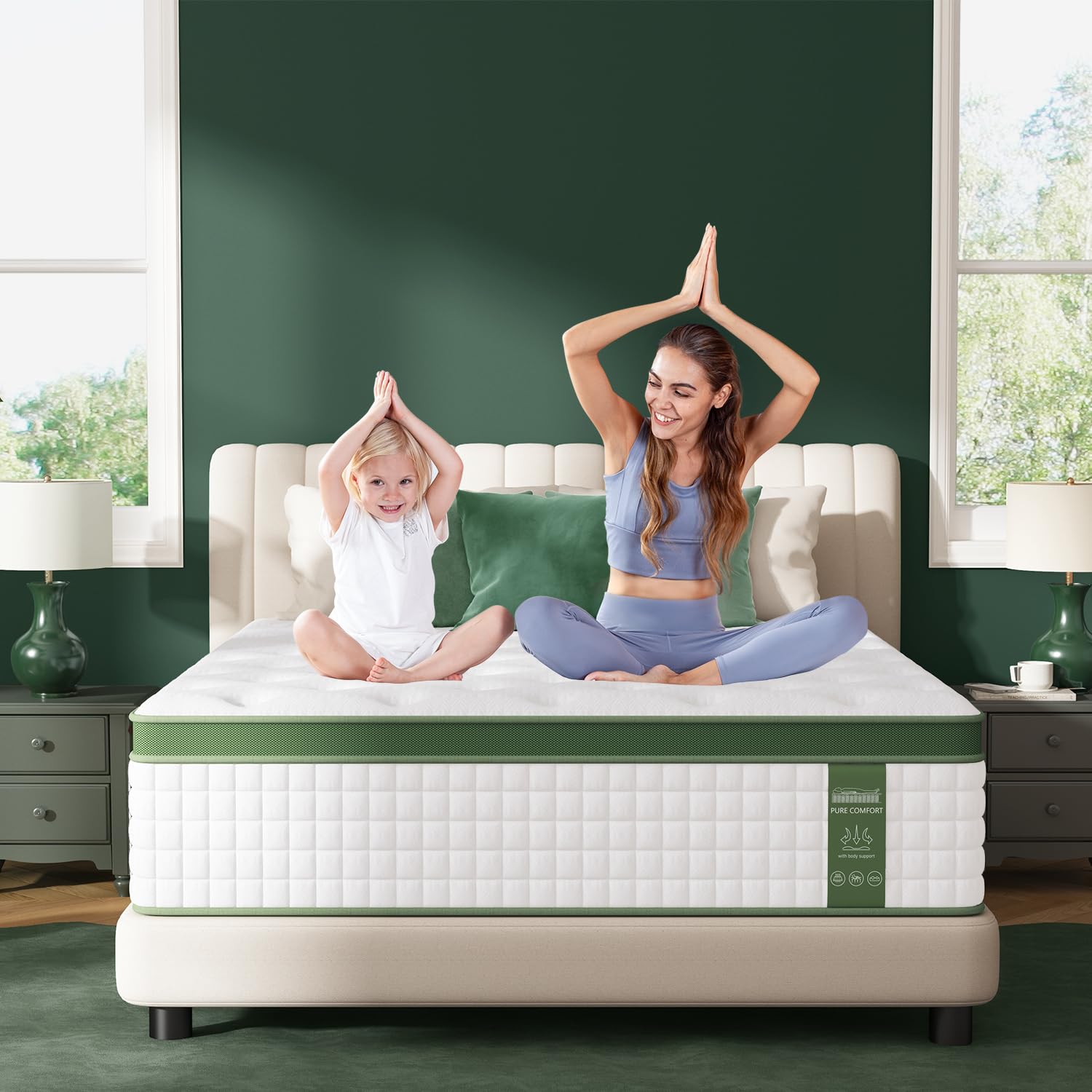 Twin Mattress, 10-Inch Luxury Hybrid Mattress, Fiberglass-Free Mattress in a Box with Gel-infused Memory Foam, Individual Pocket Spring for Motion Isolation-Edge Support,CertiPUR-US,10-Year Warranty