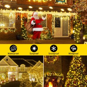 KNONEW 532FT Outdoor Christmas Fairy Lights Plug in,1600 LED String Lights Outdoor Waterproof 8 Modes Memory Times for Wedding Bedroom Walls Garden Trees Decoration(Warm White)